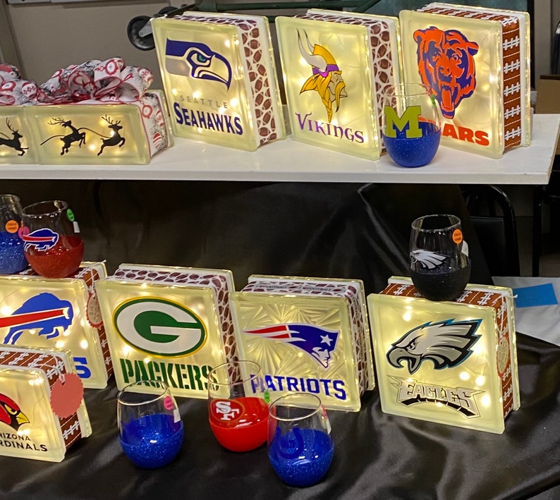 Pittsburgh Steelers Football Lighted 6x6 Glass Block, Football Gift ...