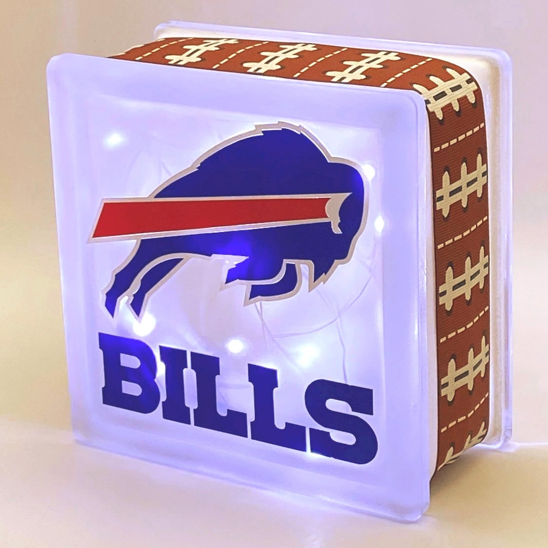 Buffalo Bills Lighted Glass Block, NFL Football Fan Gift, Night Light ...
