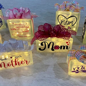 Thankful & Blessed Lighted 6x6 Glass Block Night Light, Decorative ...