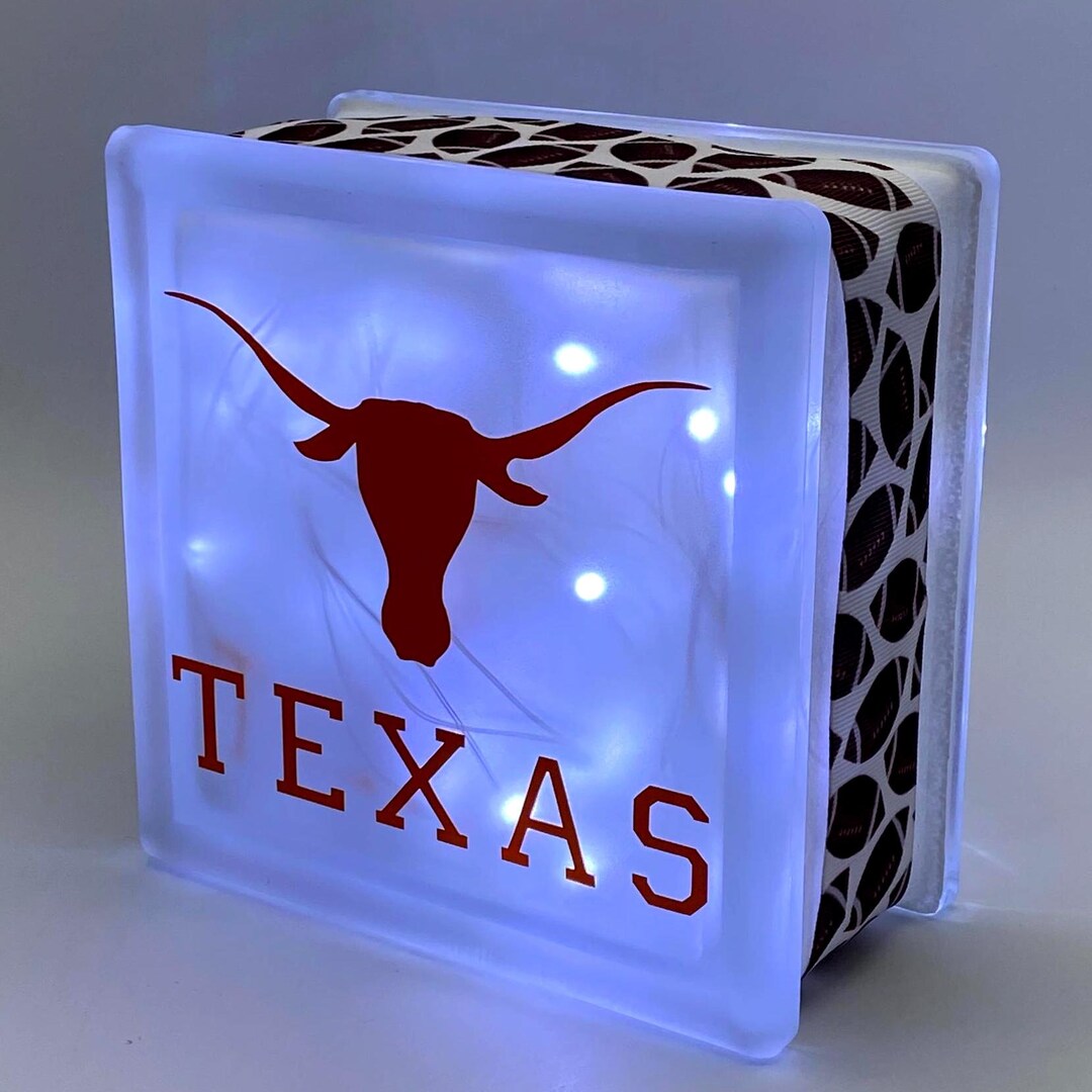 University of Texas Longhorns Football Lighted 6x6 Glass Block ...
