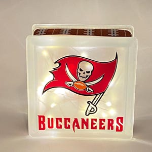 Tampa Bay Buccaneers Football Lighted 6x6 Glass Block, Football Gift ...