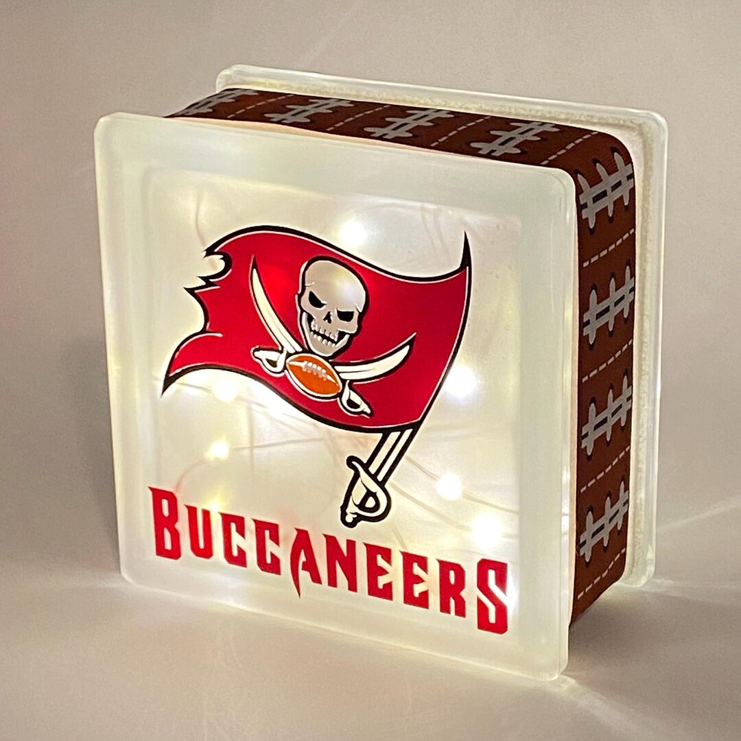 Tampa Bay Buccaneers Football Lighted 6x6 Glass Block, Football Gift ...