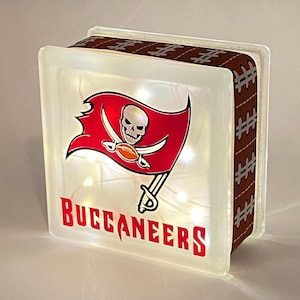 Tampa Bay Buccaneers Football Lighted 6x6 Glass Block, Football Gift ...