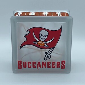 Tampa Bay Buccaneers Football Lighted 6x6 Glass Block, Football Gift ...
