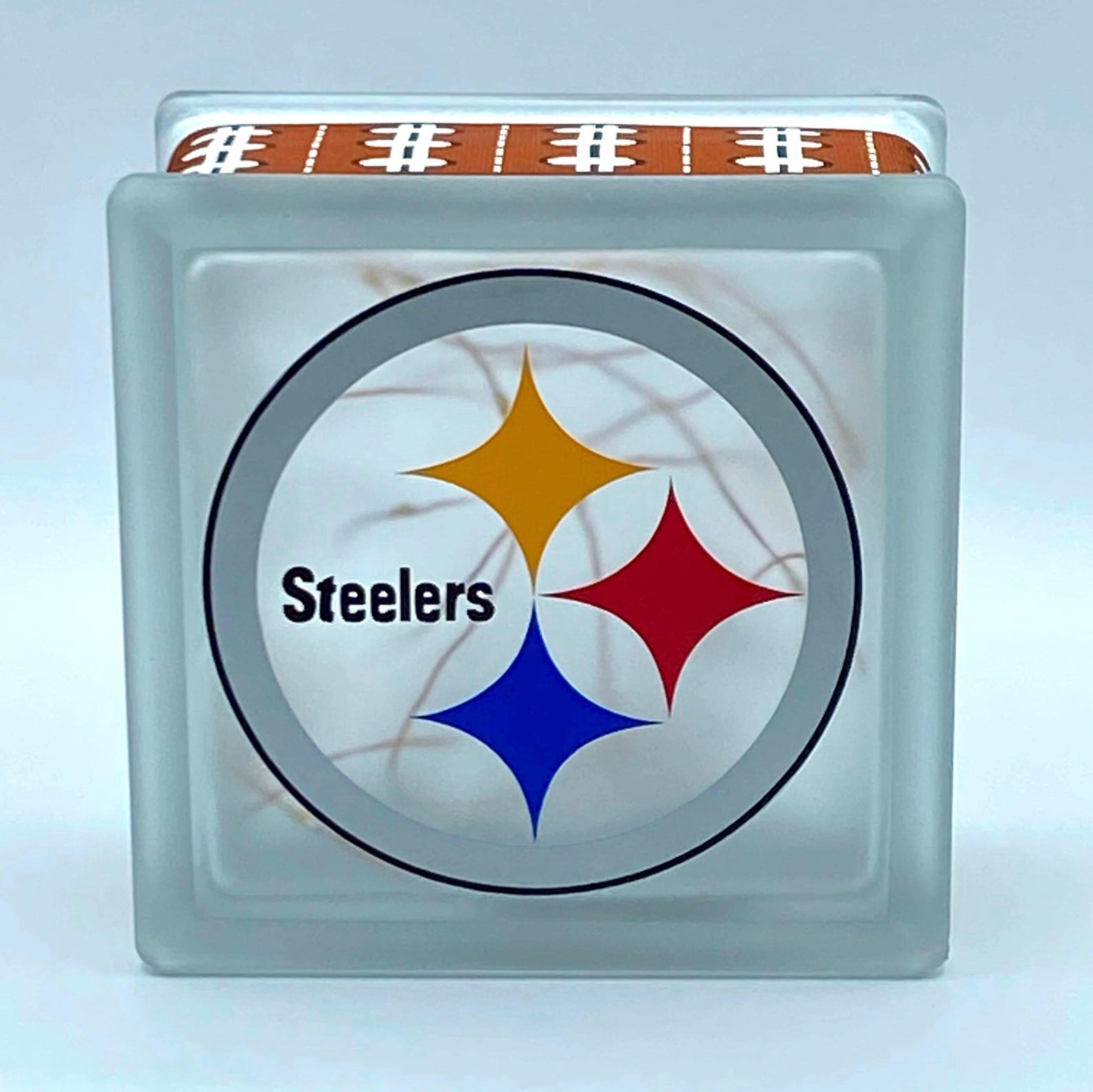 Pittsburgh Steelers Football Lighted 6x6 Glass Block, Football Gift ...