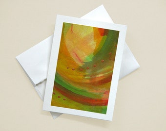 Hand-painted abstract greeting card Lion's Back OOAK | Etsy