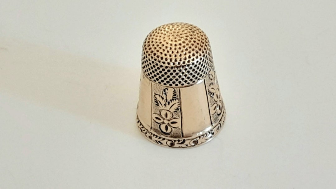 Antique 10k Yellow Gold Panel Thimble Engraved Panel Thimble - Etsy