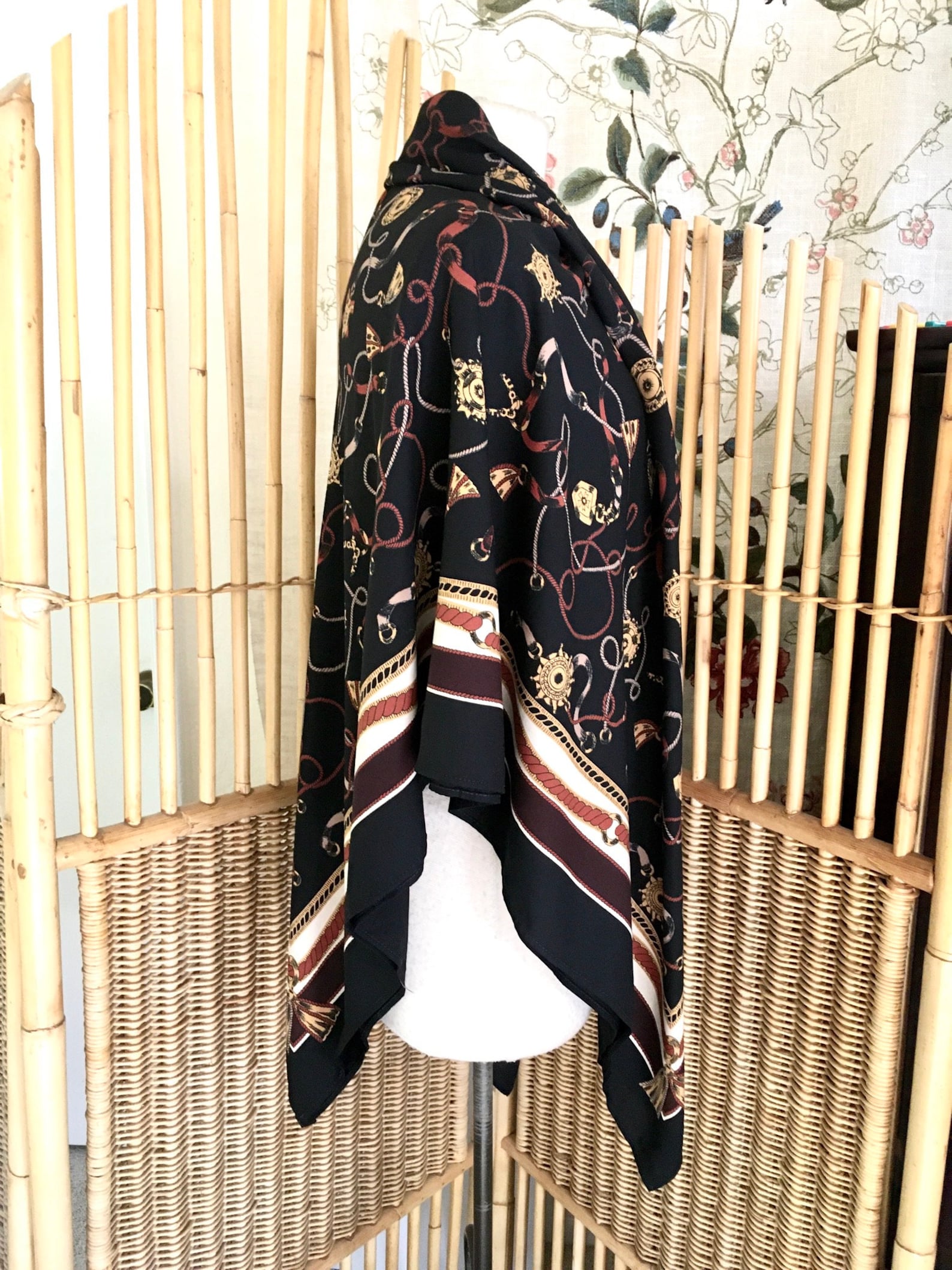 Vintage 80s Evan Picone Shawl Medallion and Rope Design Shawl - Etsy