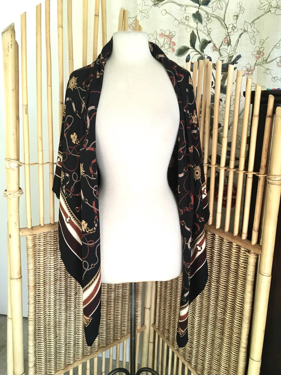 Vintage 80s Evan Picone Shawl Medallion and Rope Design Shawl - Etsy