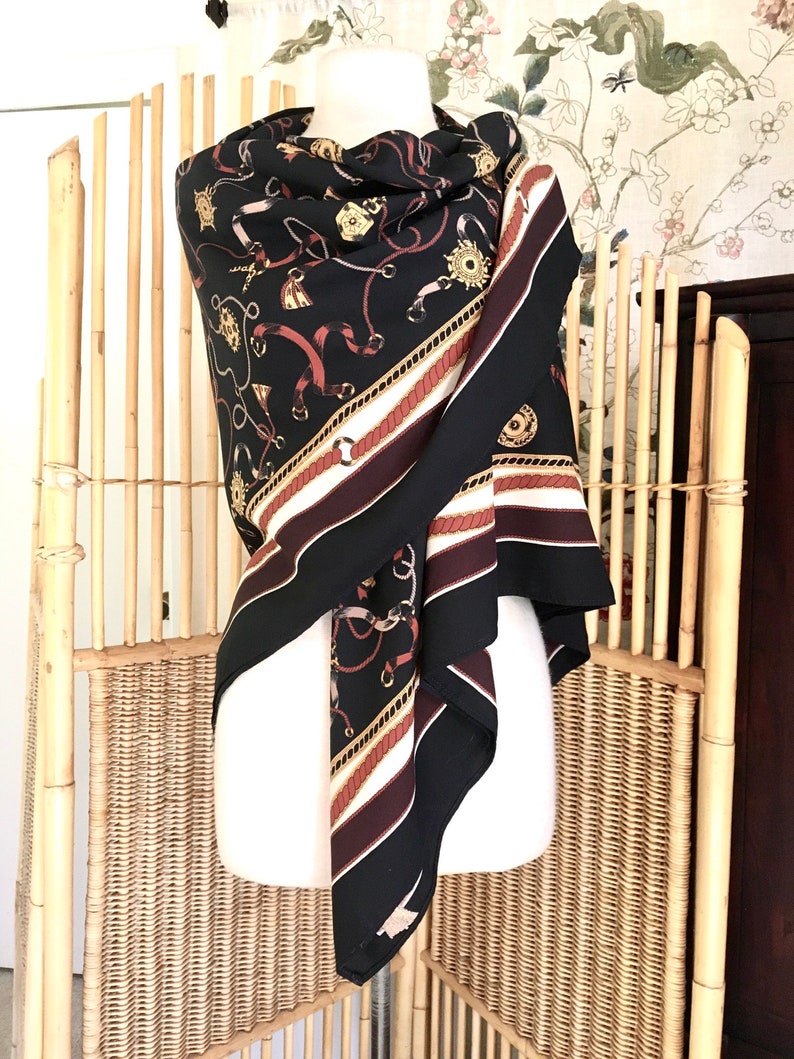 Vintage 80s Evan Picone Shawl Medallion and Rope Design Shawl - Etsy