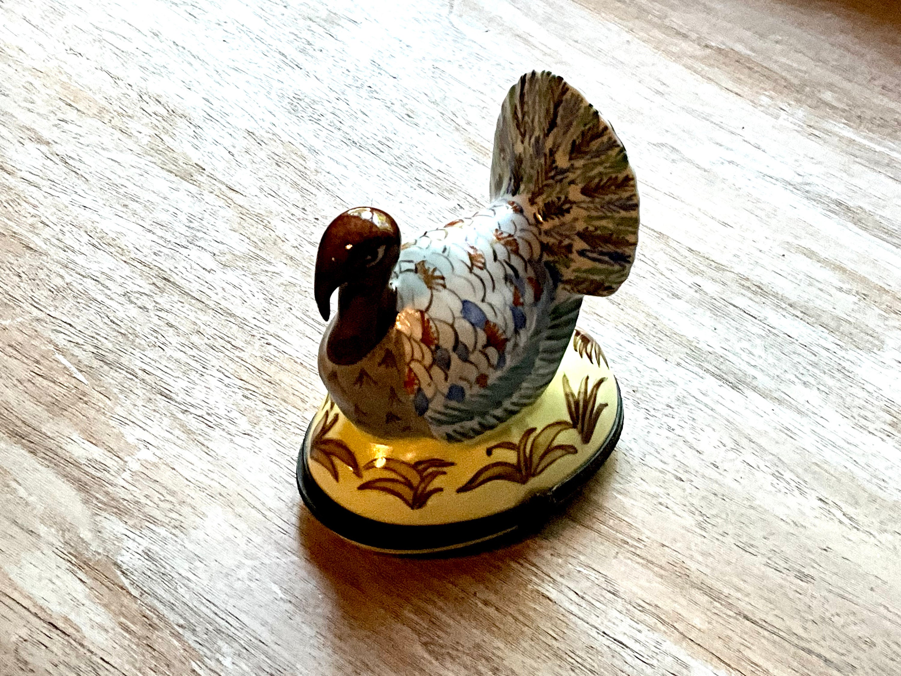 Vintage 90s Limoges Trinket Box Porcelain Turkey Trinket Box - Etsy
