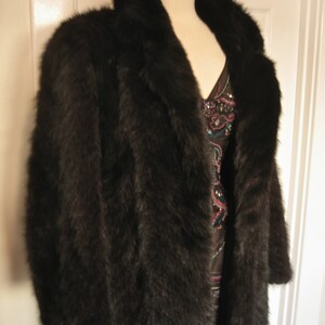 Vintage 70s Full Length Black Mink Coat in Chevron Cut Scandinavian Fur ...