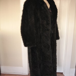 Vintage 70s Full Length Black Mink Coat in Chevron Cut Scandinavian Fur ...