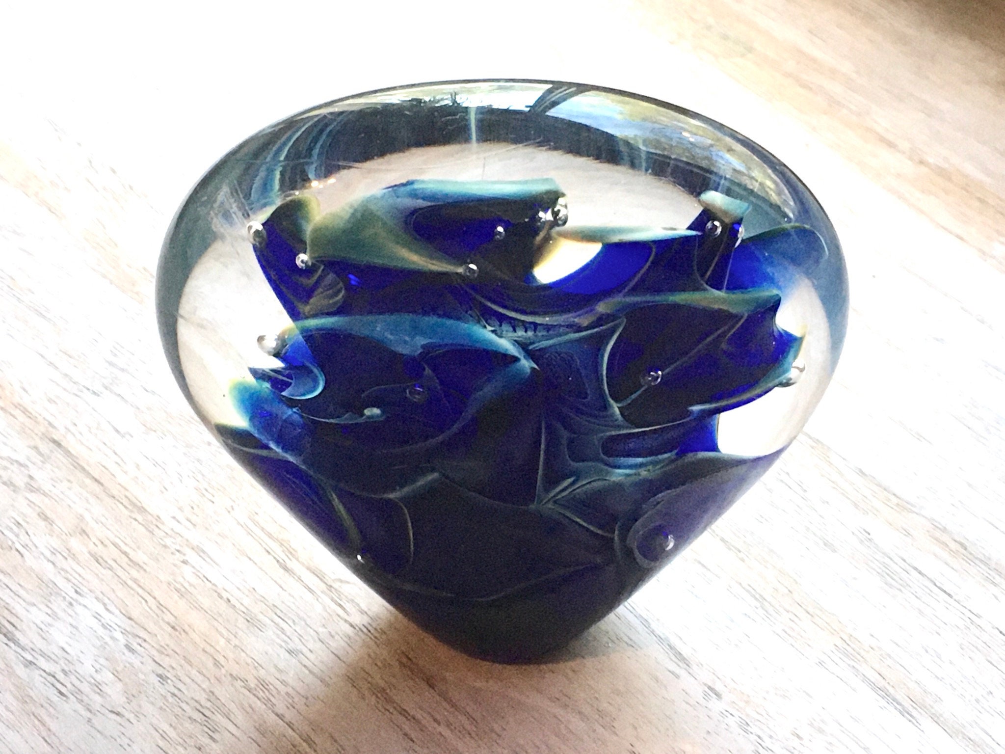 Vintage 90s Art Glass Sculpture C C Walters Art Glass Jalapa Glass ...