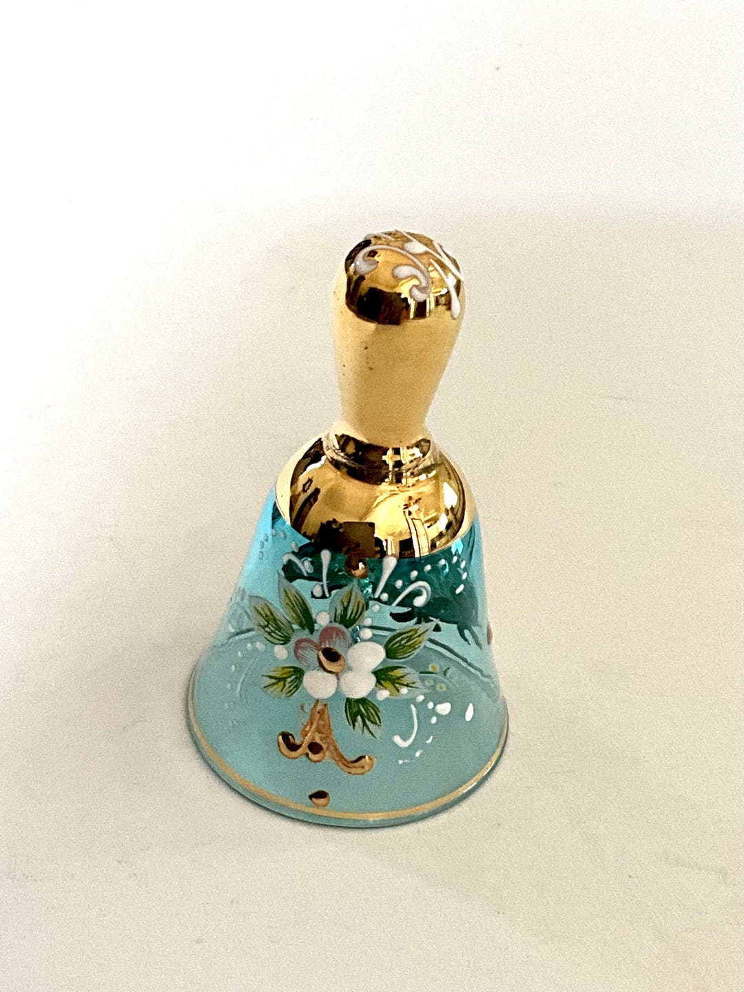 Vintage Bohemian Crystal Bell Hand Painted Floral Bell - Etsy