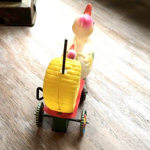 Vintage 50s Wind up Duck Toy Celluloid Duck With Baby Buggy Toy Made in ...