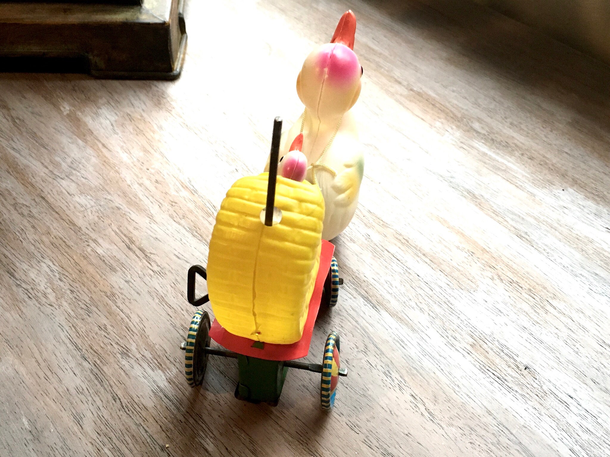 Vintage 50s Wind up Duck Toy Celluloid Duck With Baby Buggy Toy Made in ...