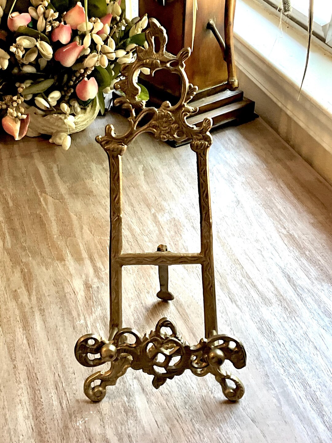 Vintage Ornate Brass Easel Stand Baroque Style Easel - Etsy