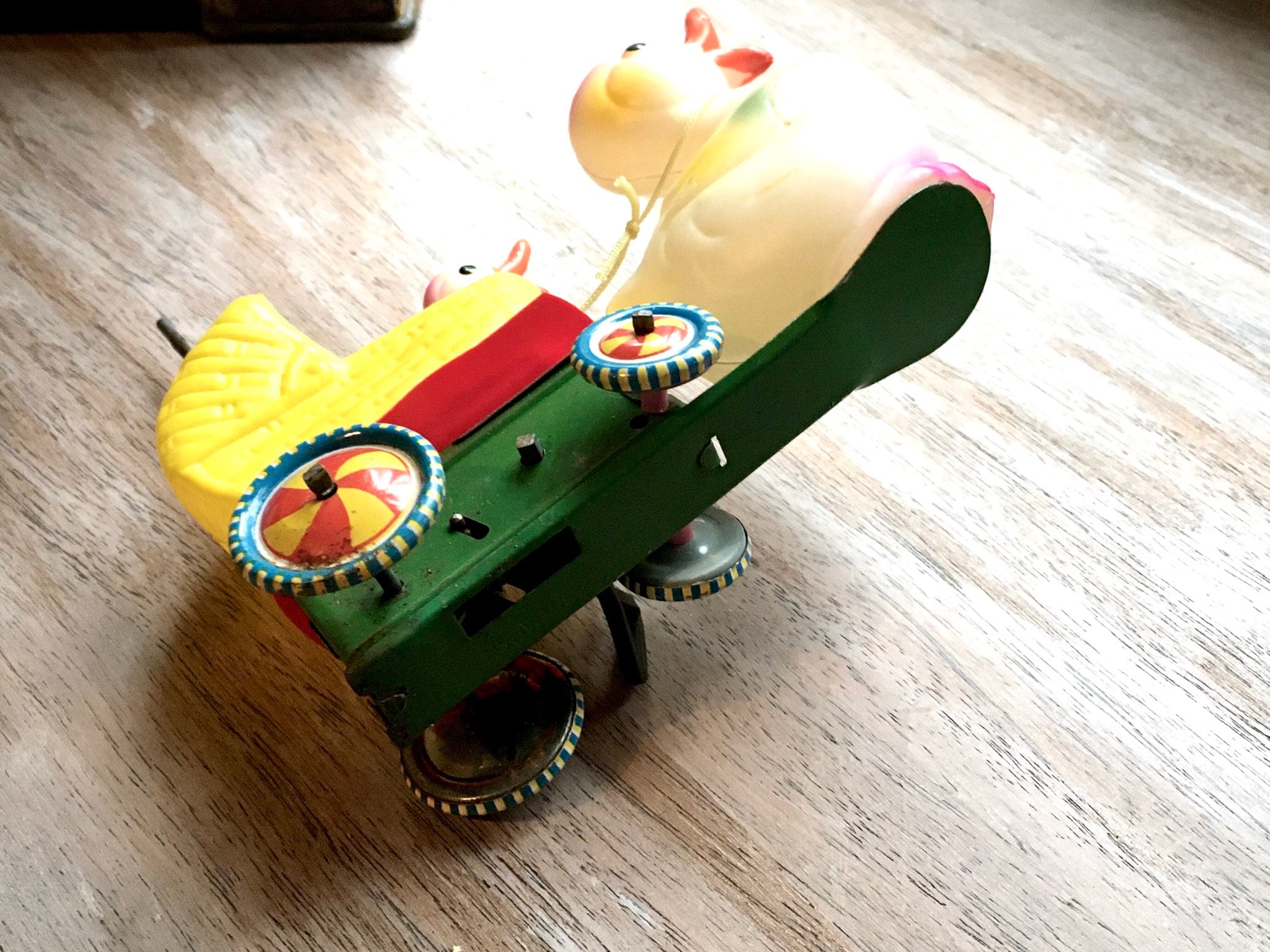 Vintage 50s Wind up Duck Toy Celluloid Duck With Baby Buggy Toy Made in ...