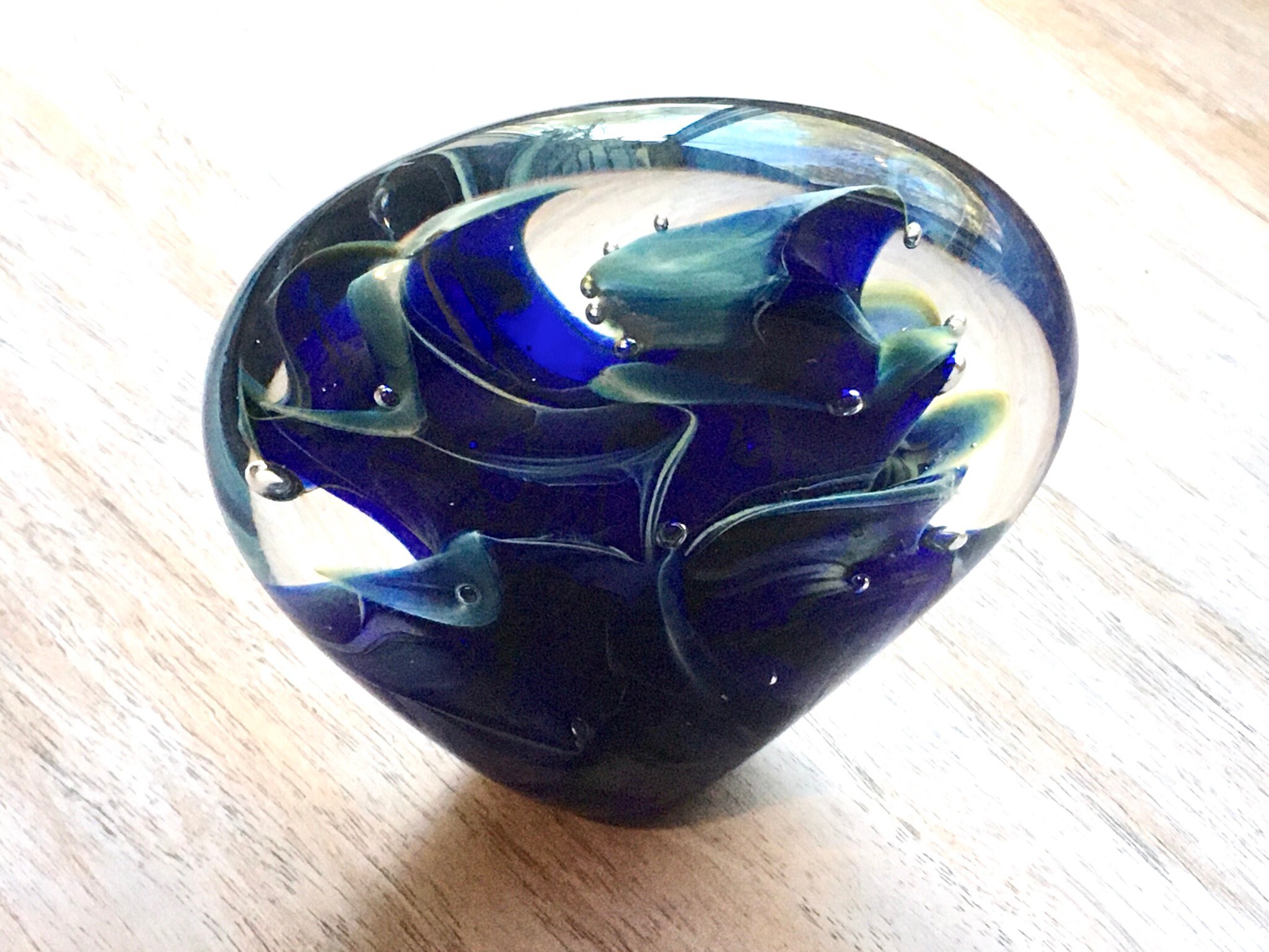 Vintage 90s Art Glass Sculpture C C Walters Art Glass Jalapa Glass ...
