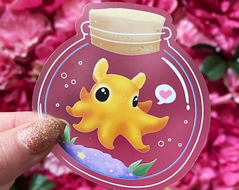Baby Dumbo Octopus in a Bottle - Clear Waterproof Vinyl Sticker - Etsy ...