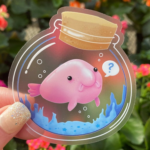 Confused Blob Fish in a Bottle Clear Acrylic Waterproof - Etsy