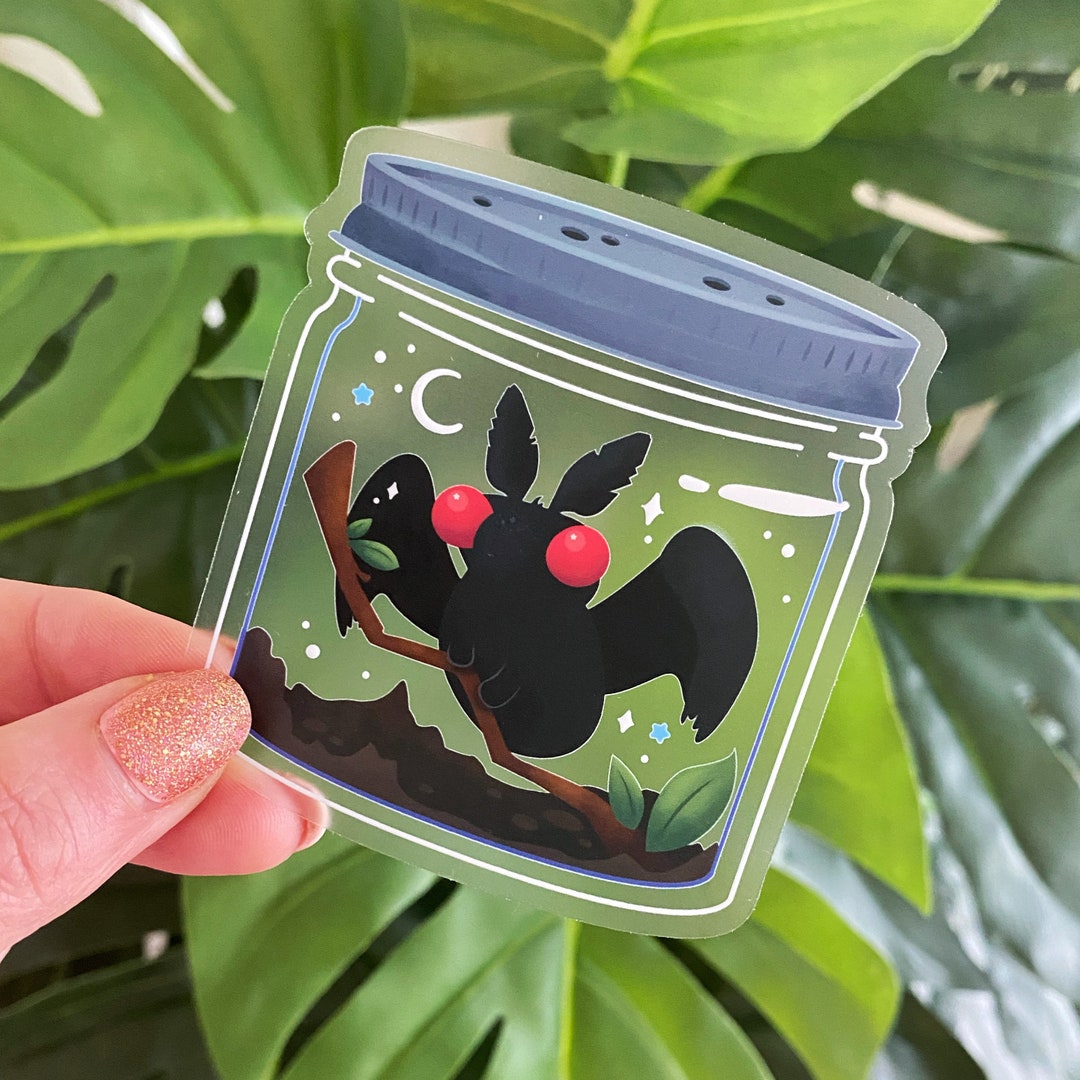 Baby Mothman in a Jar - Clear Waterproof Vinyl Sticker - Etsy