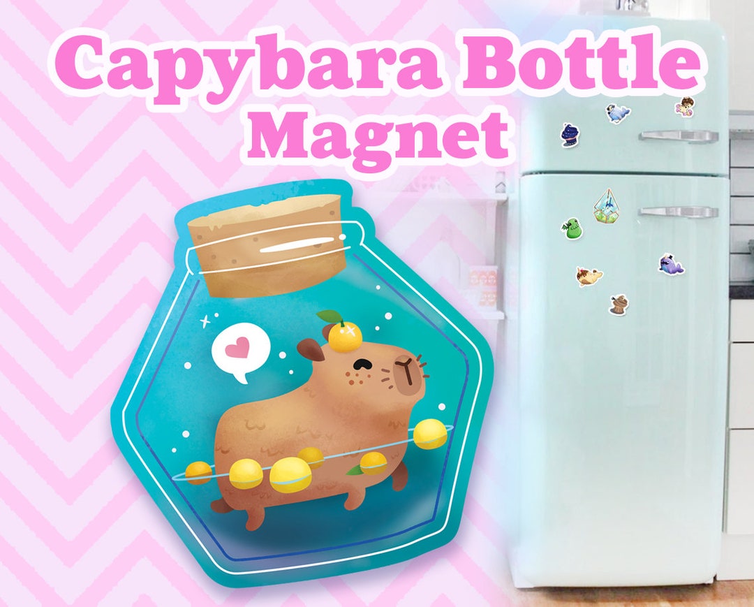 Capybara Yuzu Bath in a Bottle - Fridge Magnet - Etsy