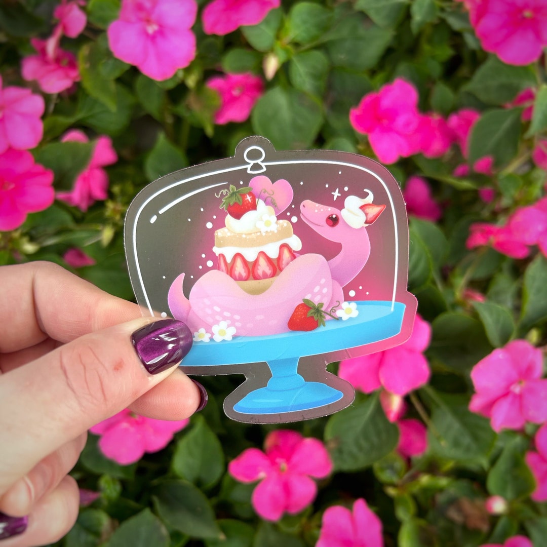 Strawberry Short Snek - Patisserie Pet - Clear Waterproof Vinyl Sticker ...