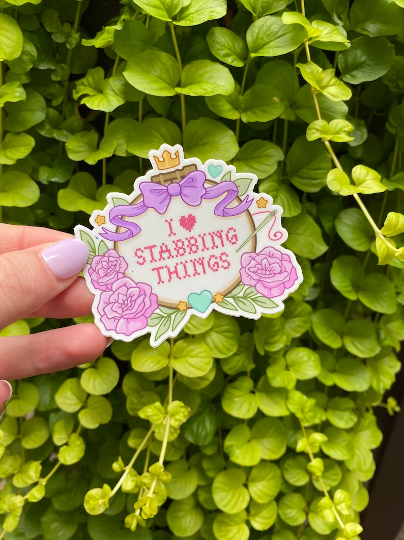 I Heart Stabbing Things Cross Stitch Waterproof Vinyl | Etsy