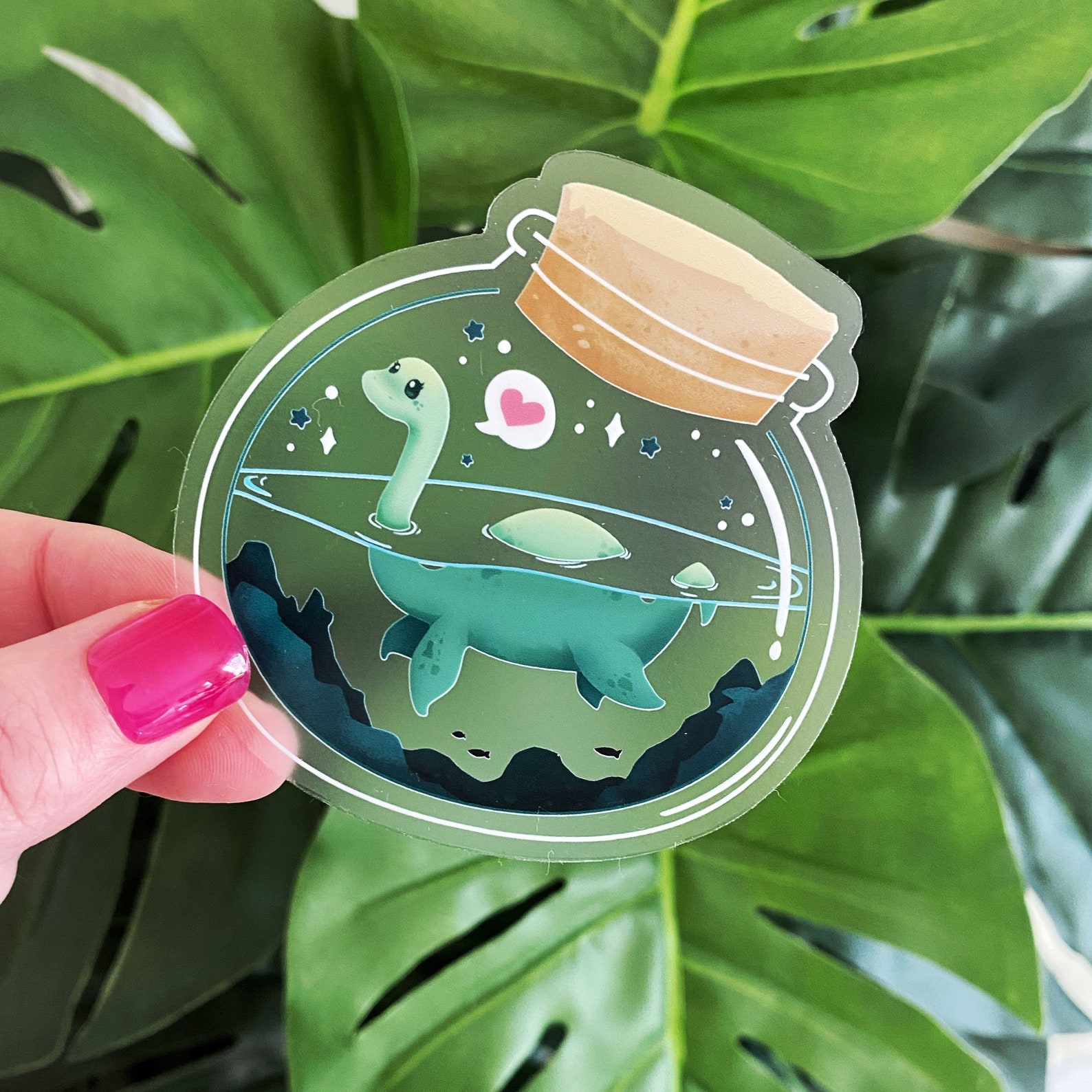 Nessie in a Bottle Clear Waterproof Vinyl Sticker - Etsy