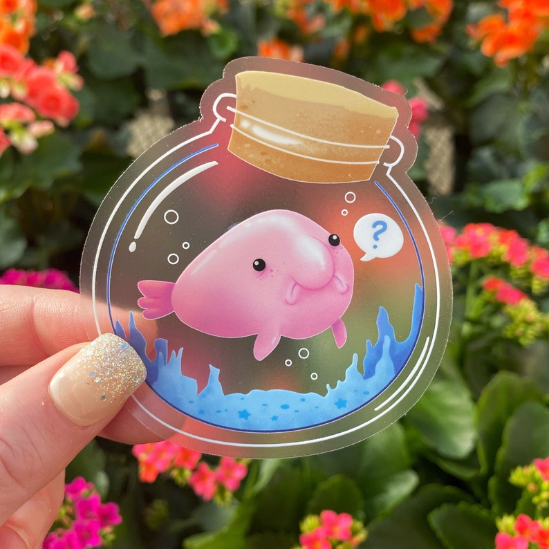 Confused Blob Fish in a Bottle Clear Acrylic Waterproof - Etsy