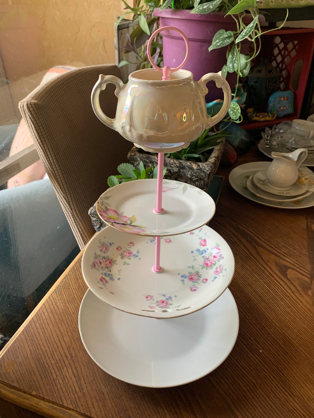 Rose Floral 4 Tier Server - Etsy