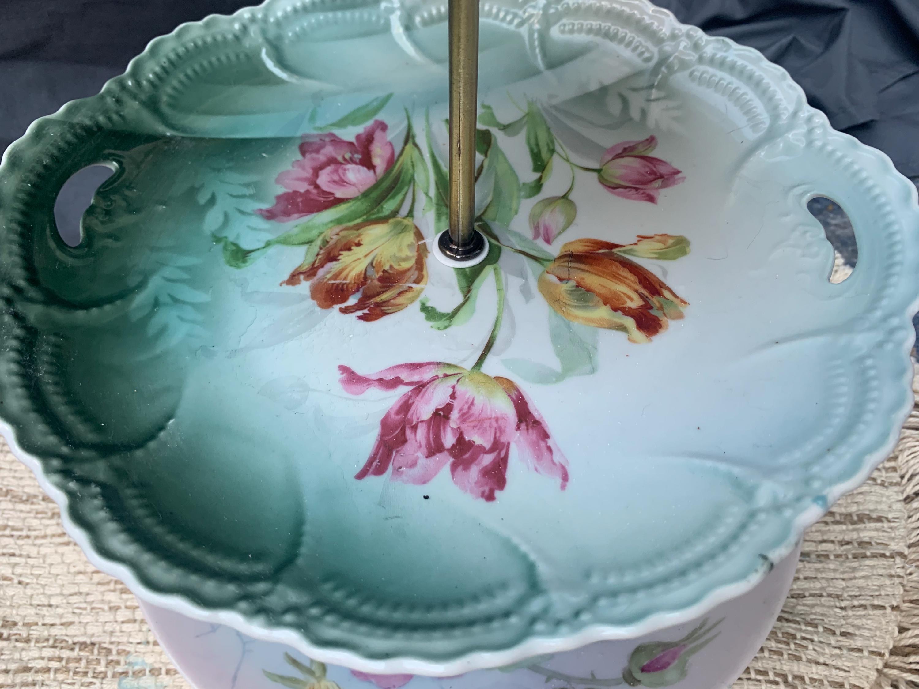 Hand Painted Vintage Floral 4 Tier Server - Etsy