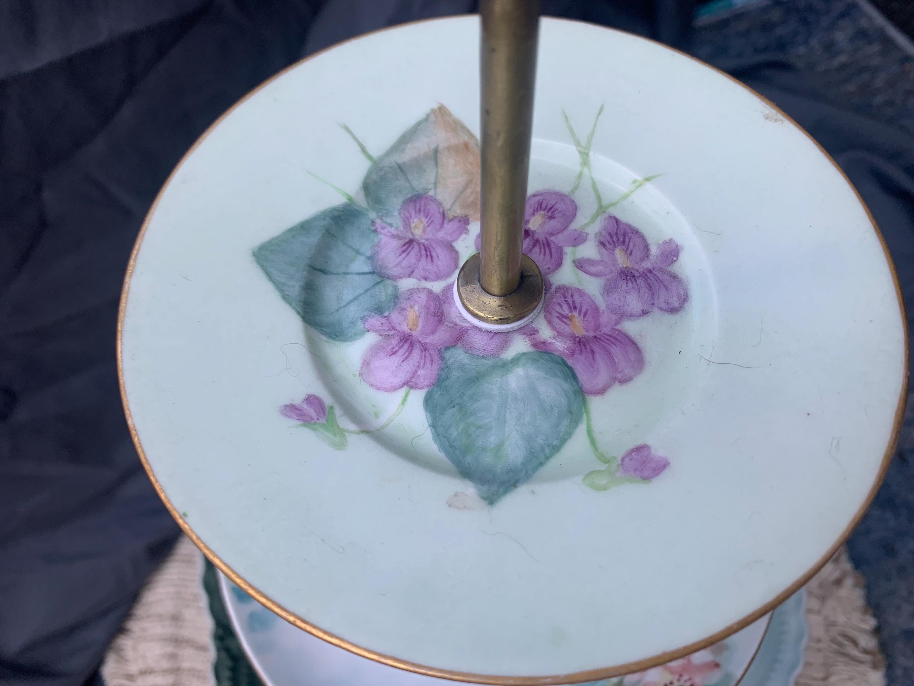 Hand Painted Vintage Floral 4 Tier Server - Etsy