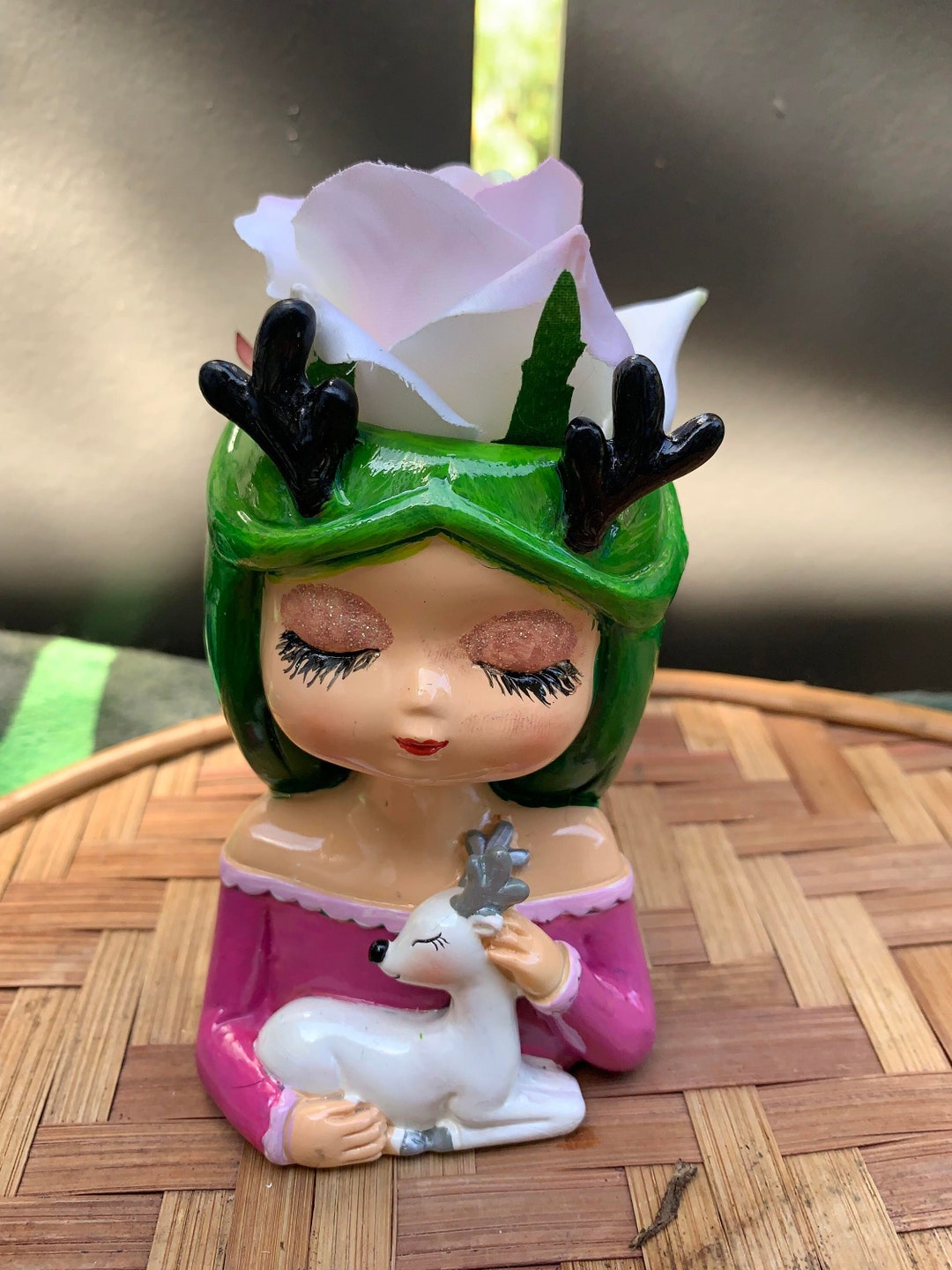 Little Lamb Deer Face Planter Pot - Etsy