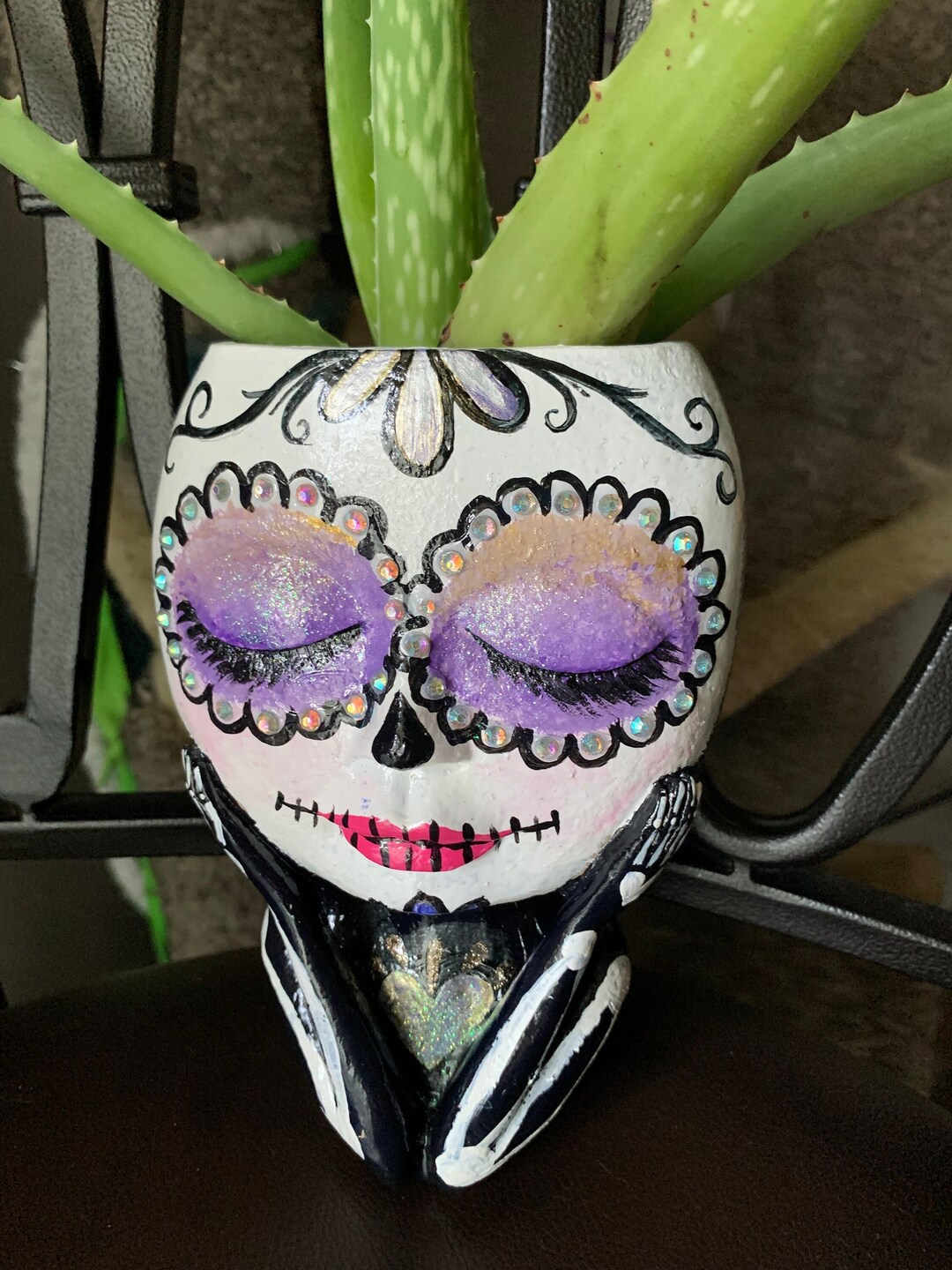 El Coachella Día De Los Muertos Face Planter Pot - Etsy