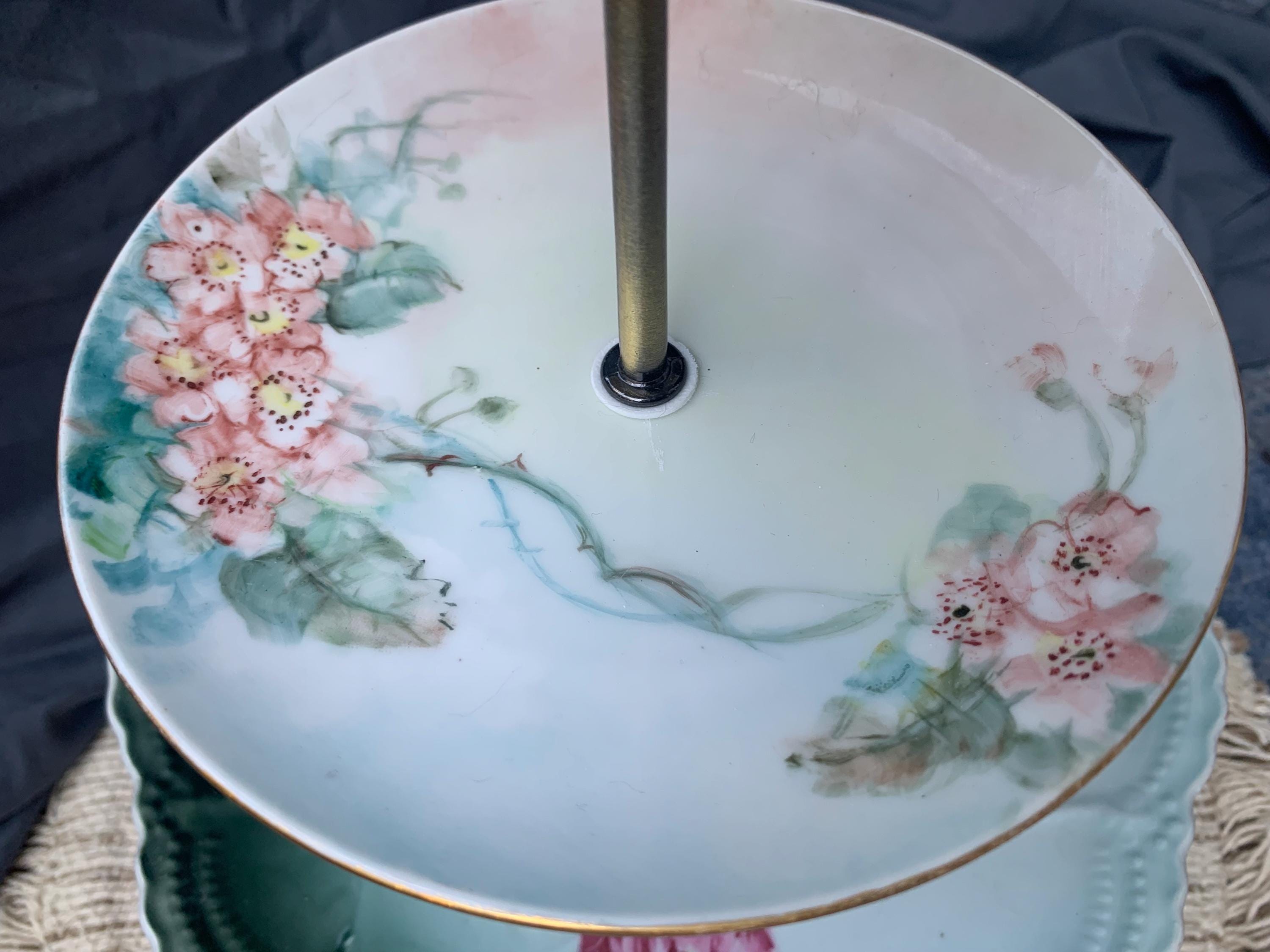 Hand Painted Vintage Floral 4 Tier Server - Etsy