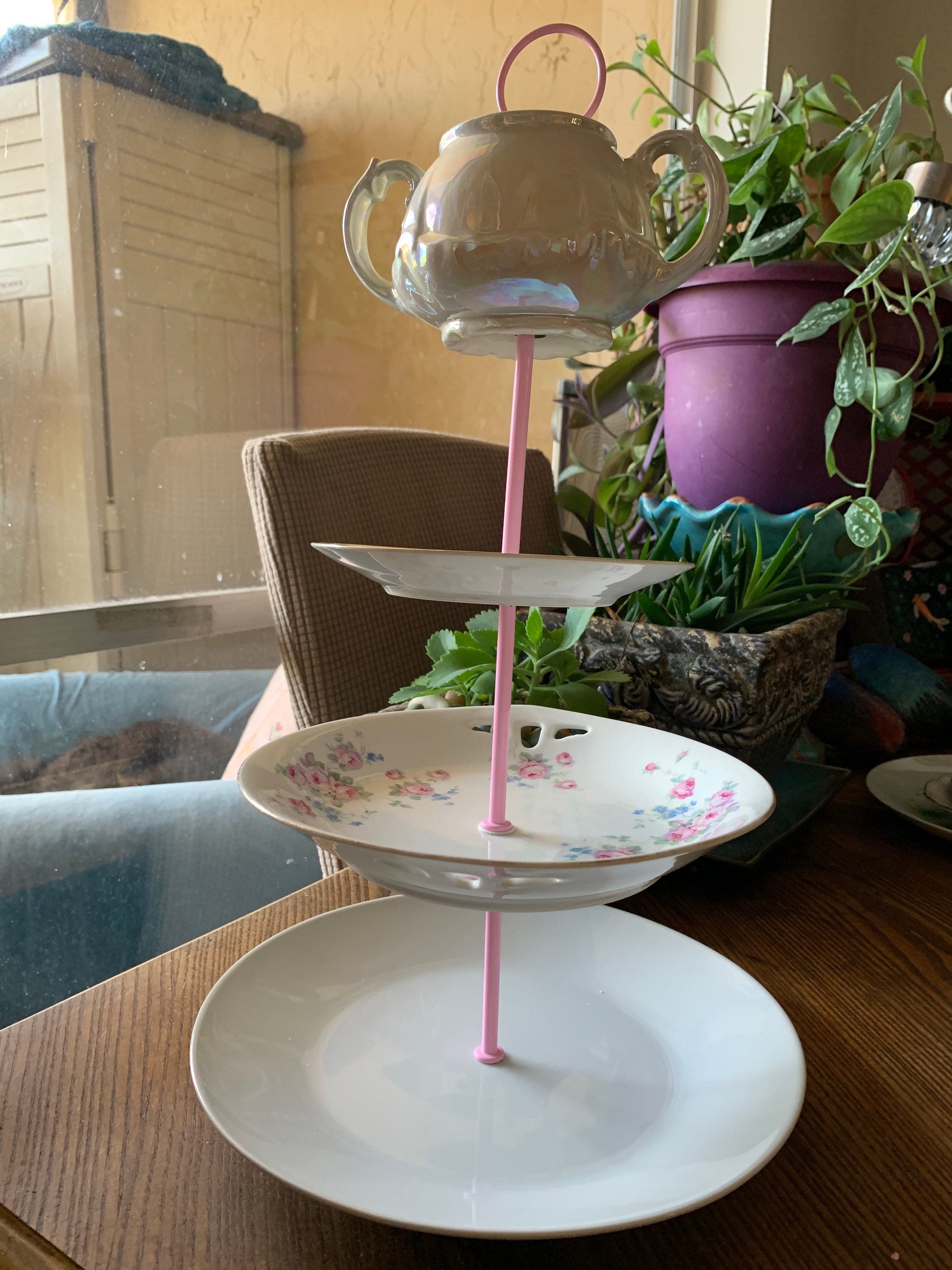 Rose Floral 4 Tier Server - Etsy