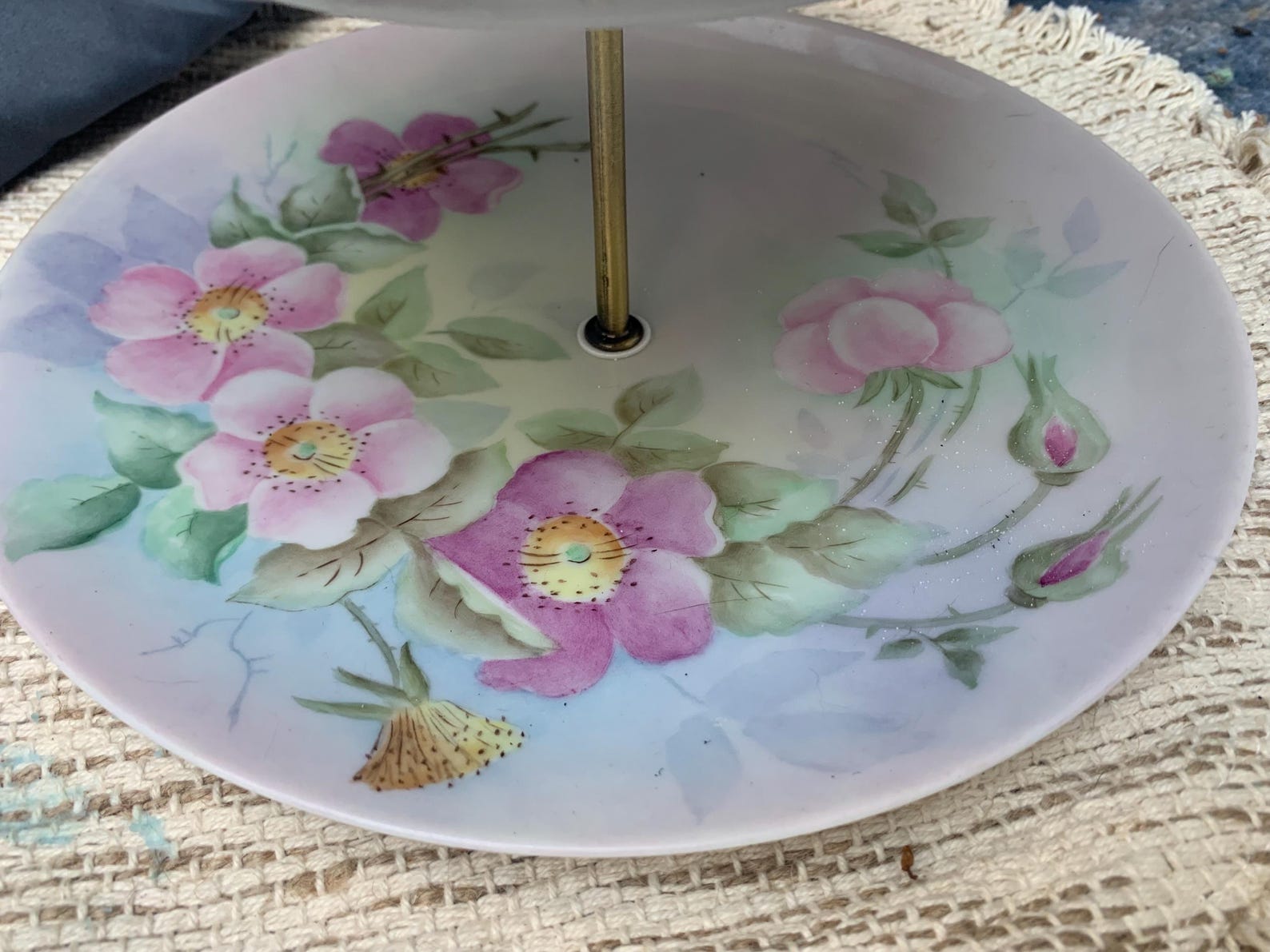 Hand Painted Vintage Floral 4 Tier Server - Etsy