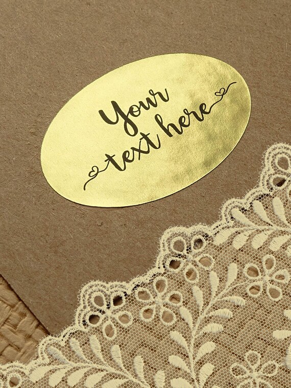 Custom Sticker Labels 2 Inch Business Logo Gold Oval Stickers | Etsy