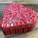 Red Glass Mosaic Heart Shaped Box - Etsy