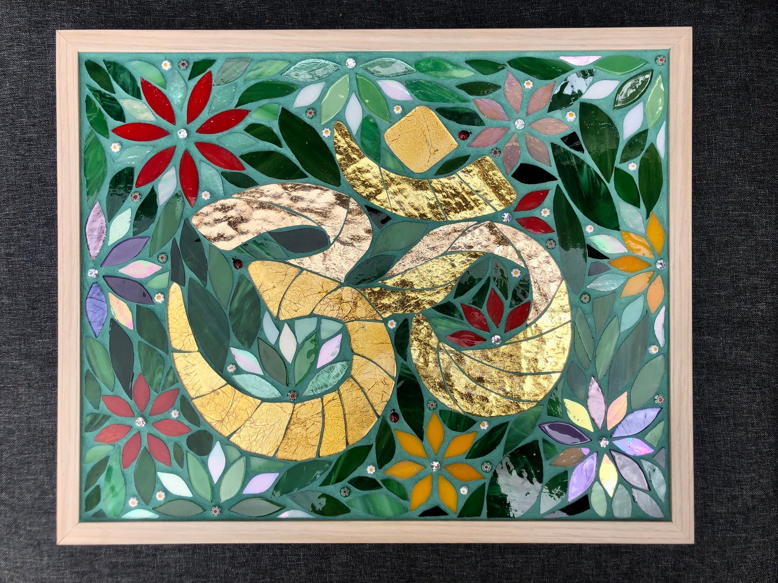 Framed Golden Ohm Sign in a Field of Flowers - Etsy