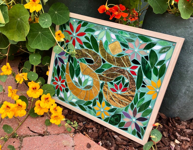 Framed Golden Ohm Sign in a Field of Flowers - Etsy