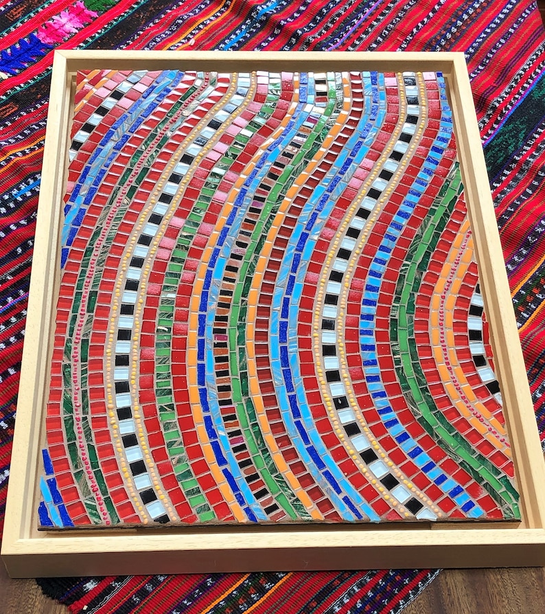 Maya Textile Inspired Glass Mosaic Wall Hanging - Etsy