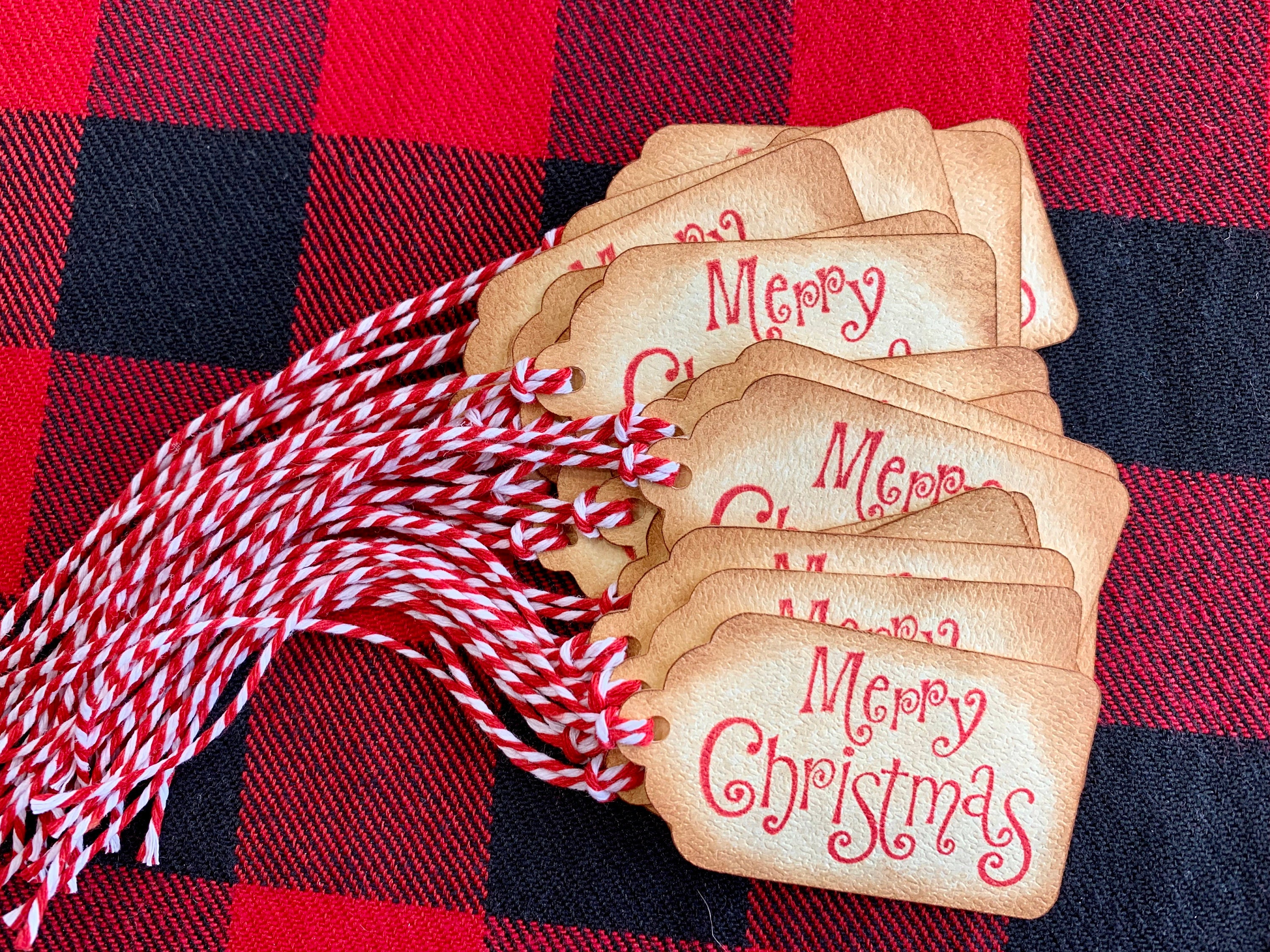 Merry Christmas Tag Set of 10 - Etsy