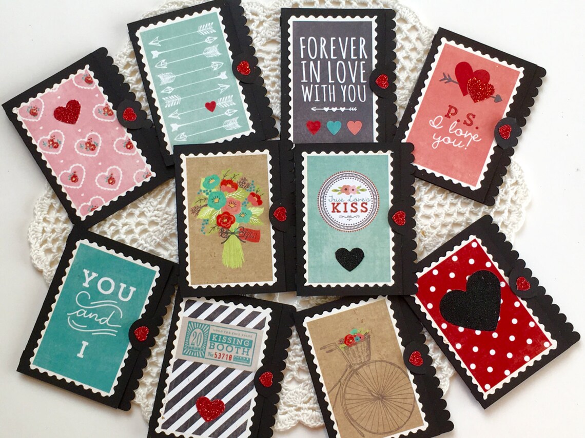 Valentines for the classroom set of 24 mini cards | Etsy