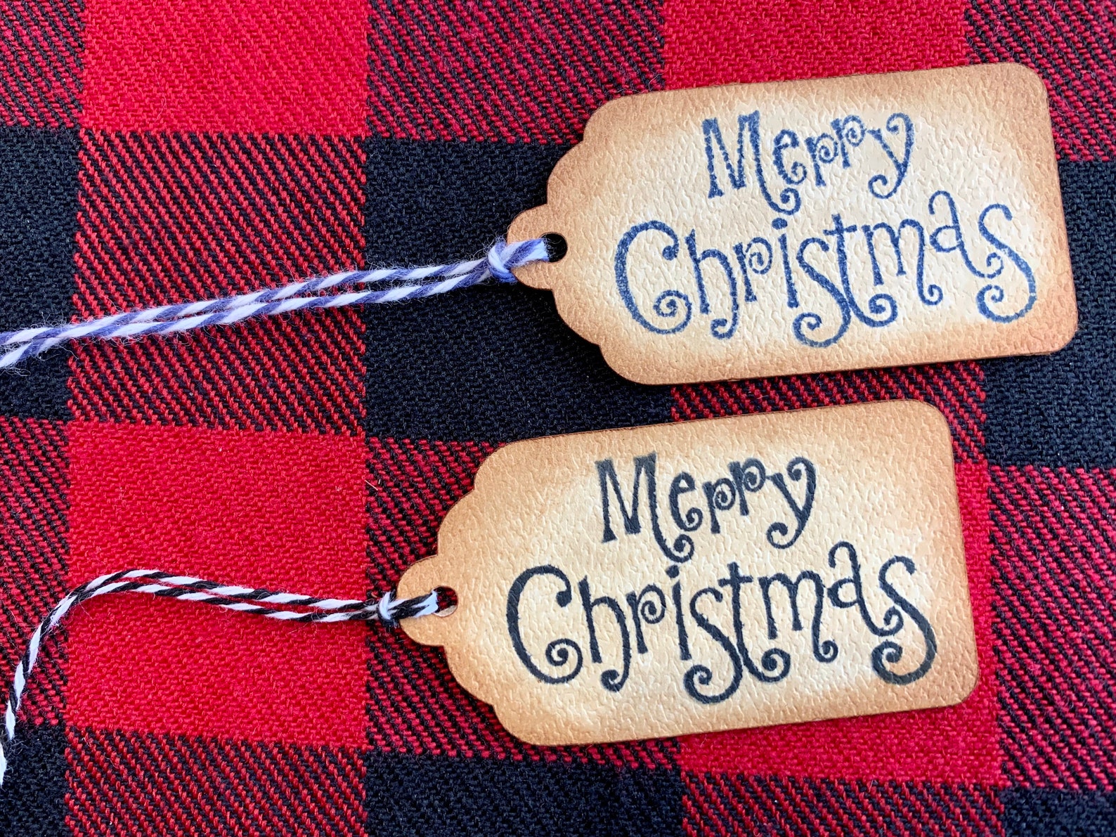 Merry Christmas Tag Set of 10 - Etsy