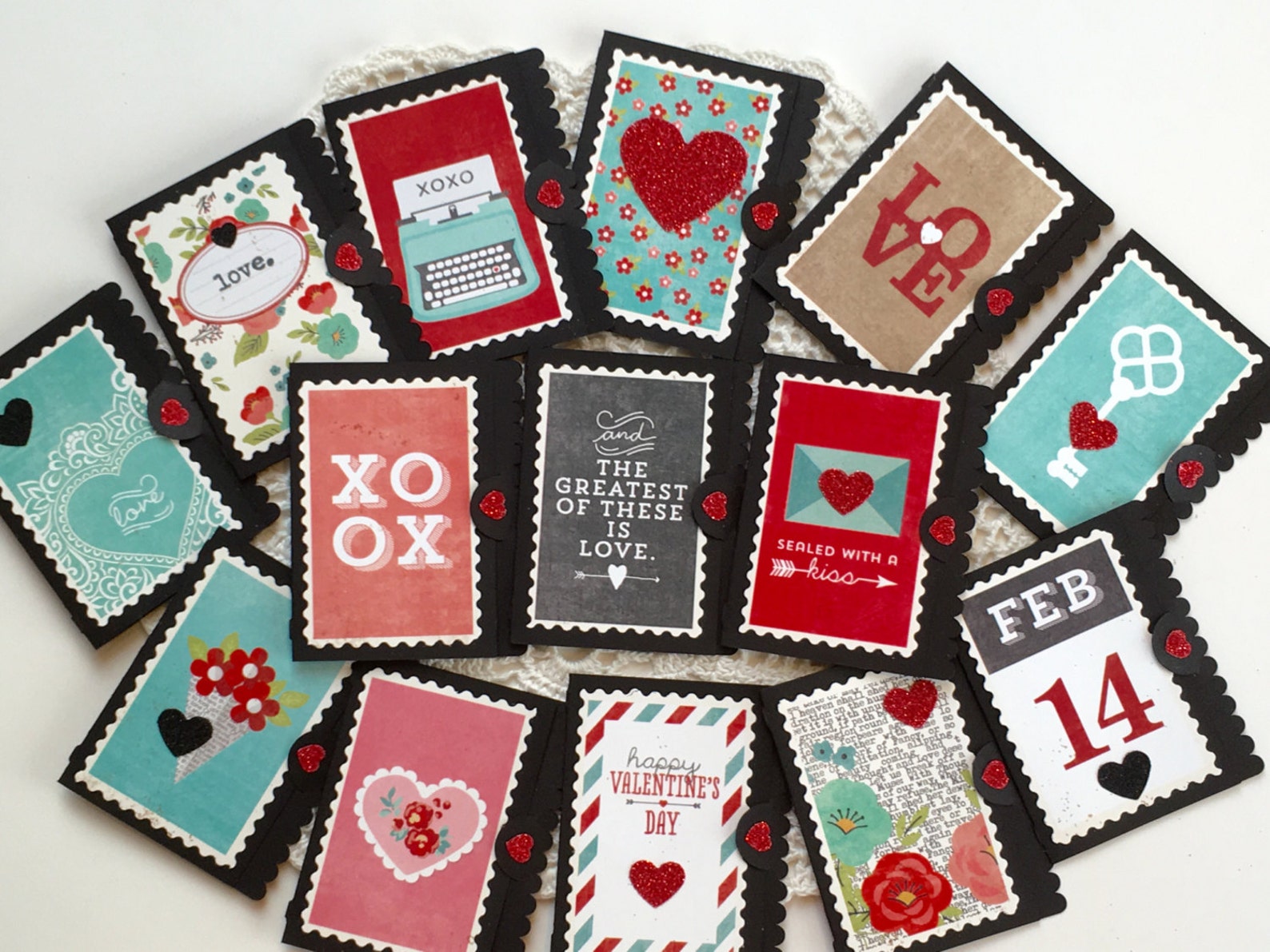 Valentines for the classroom set of 24 mini cards | Etsy