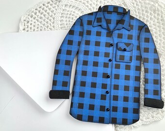 Flannel Shirt Card, Father's Day Card, Birthday Card, Shirt Card, Thank ...